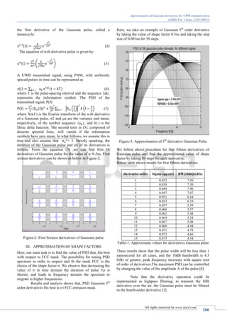 Approximation of Gaussian derivatives for UWB communication | PDF