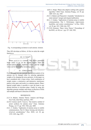 Implementation of Digital Beamforming Technique for Linear Antenna Arrays | PDF
