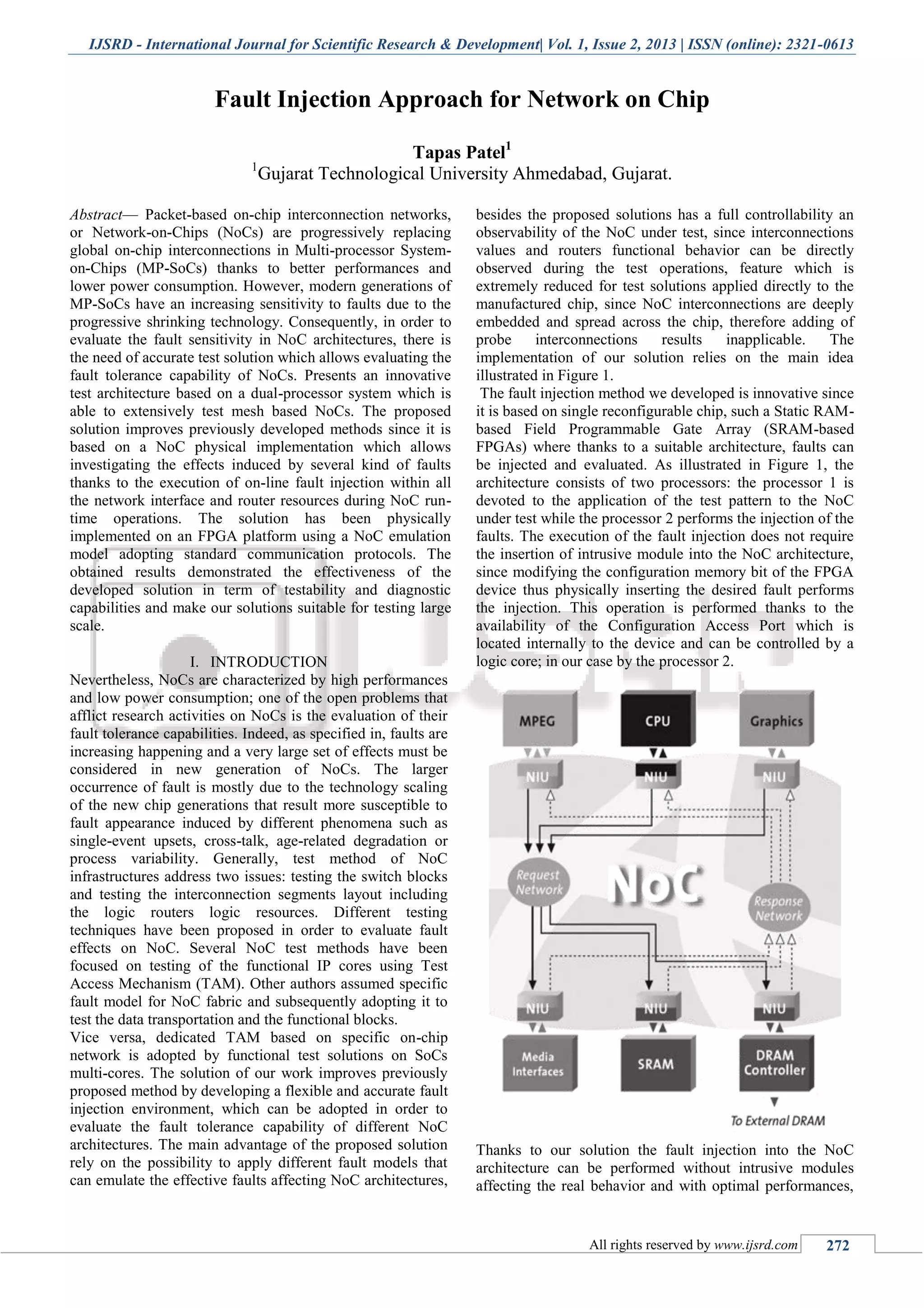 Fault Injection Approach for Network on Chip | PDF