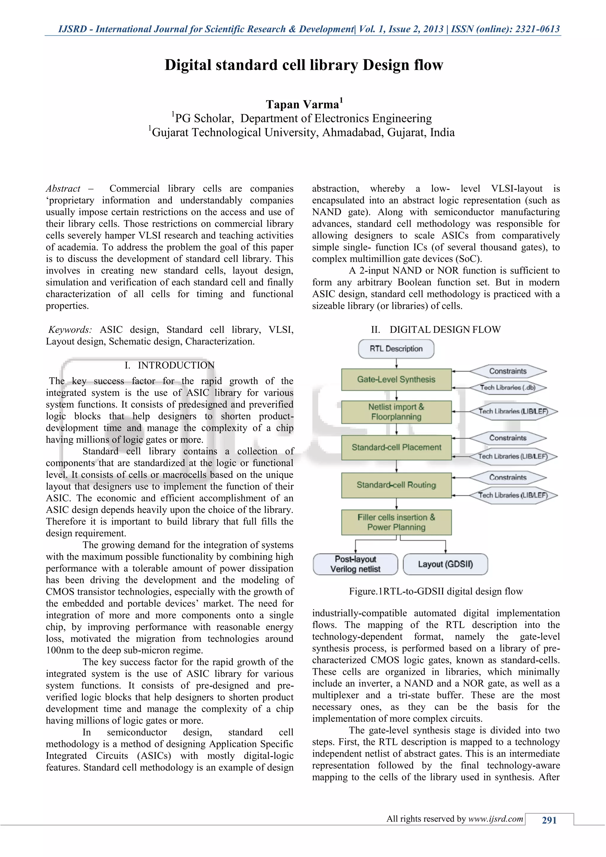 Digital standard cell library Design flow | PDF