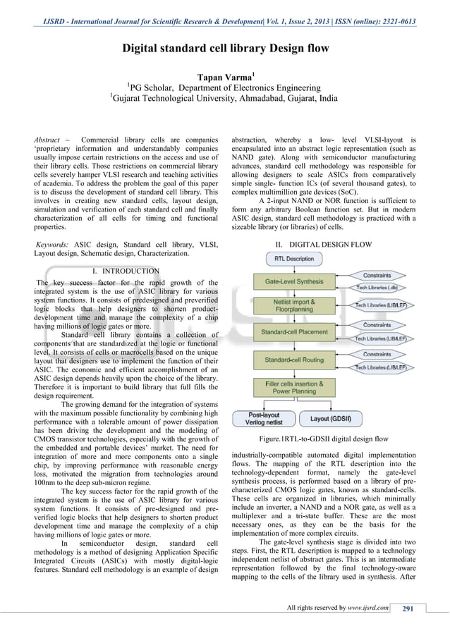 Digital standard cell library Design flow | PDF
