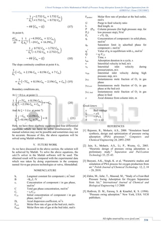 A Novel Technique to Solve Mathematical Model of Pressure Swing ...