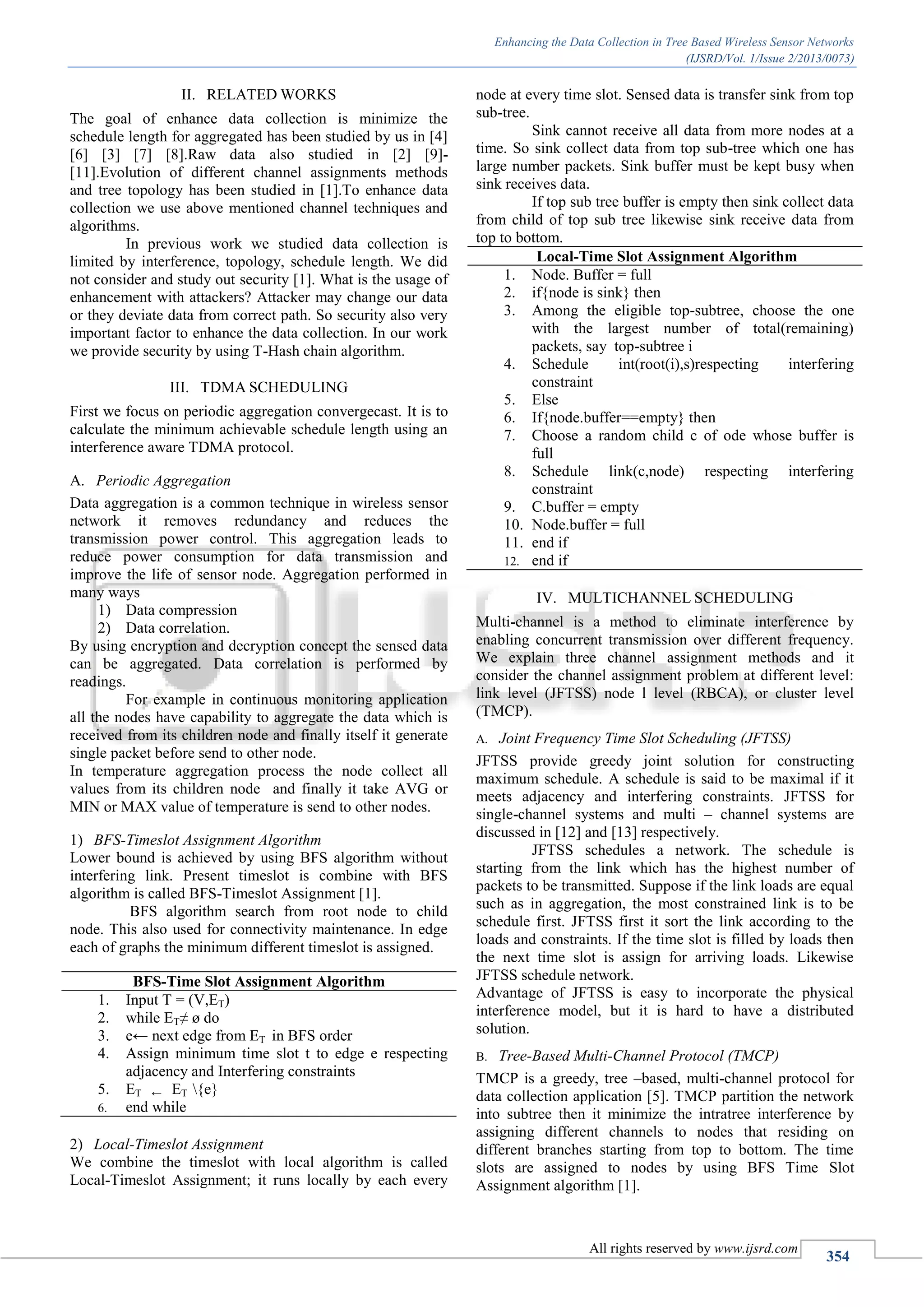 Enchancing the Data Collection in Tree based Wireless Sensor Networks | PDF | Internet of Things ...