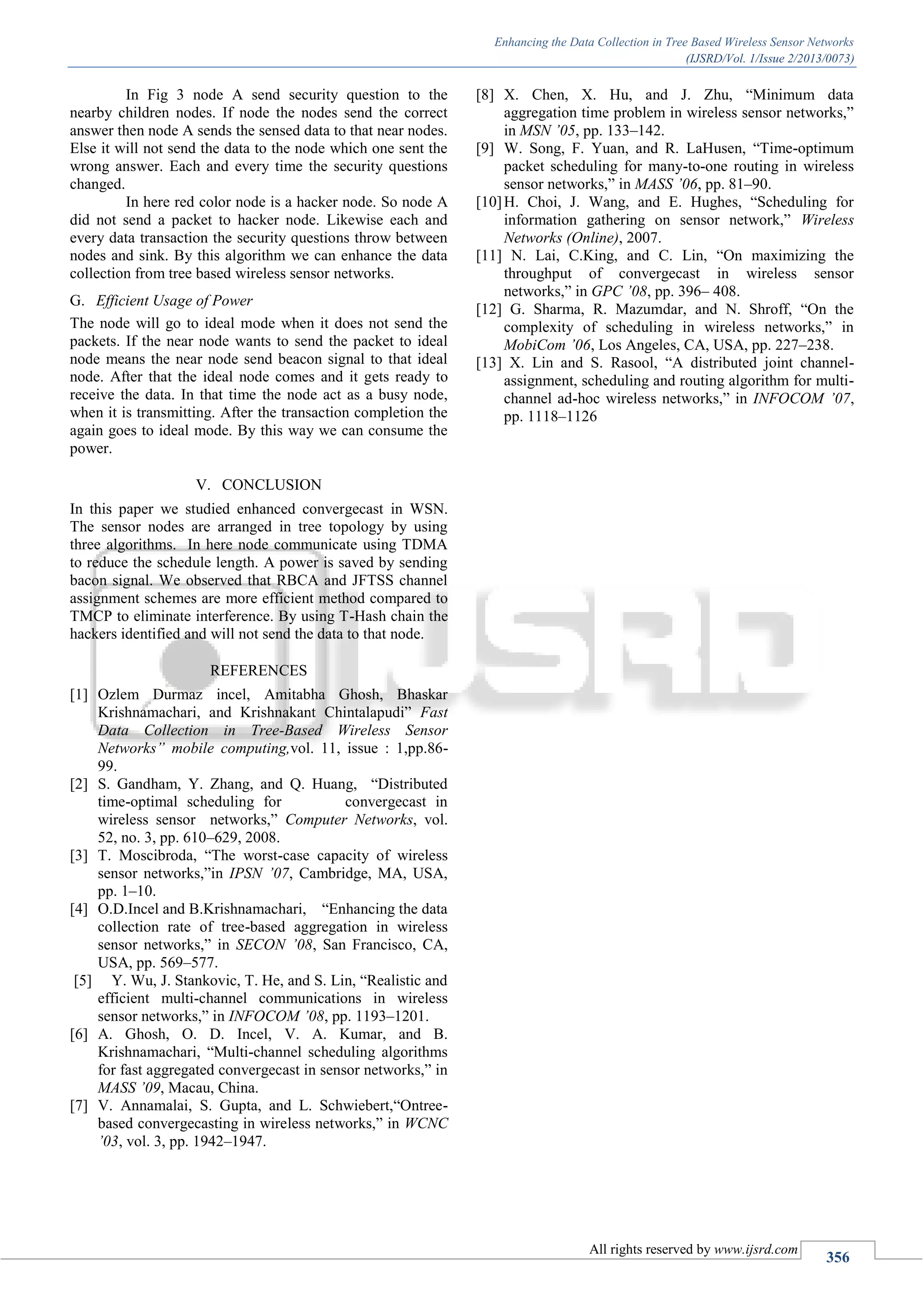 Enchancing the Data Collection in Tree based Wireless Sensor Networks | PDF | Internet of Things ...