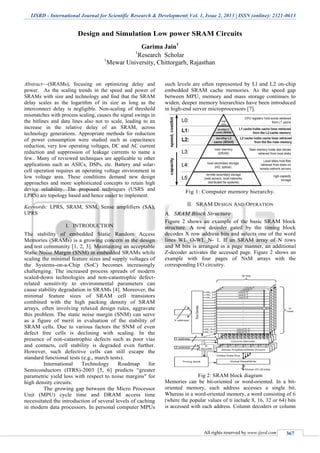 Design and Simulation Low power SRAM Circuits | PDF