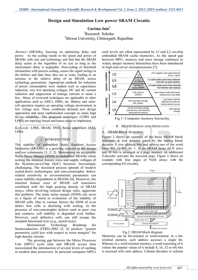 Design and Simulation Low power SRAM Circuits | PDF | Data Storage and Warehousing | Computing