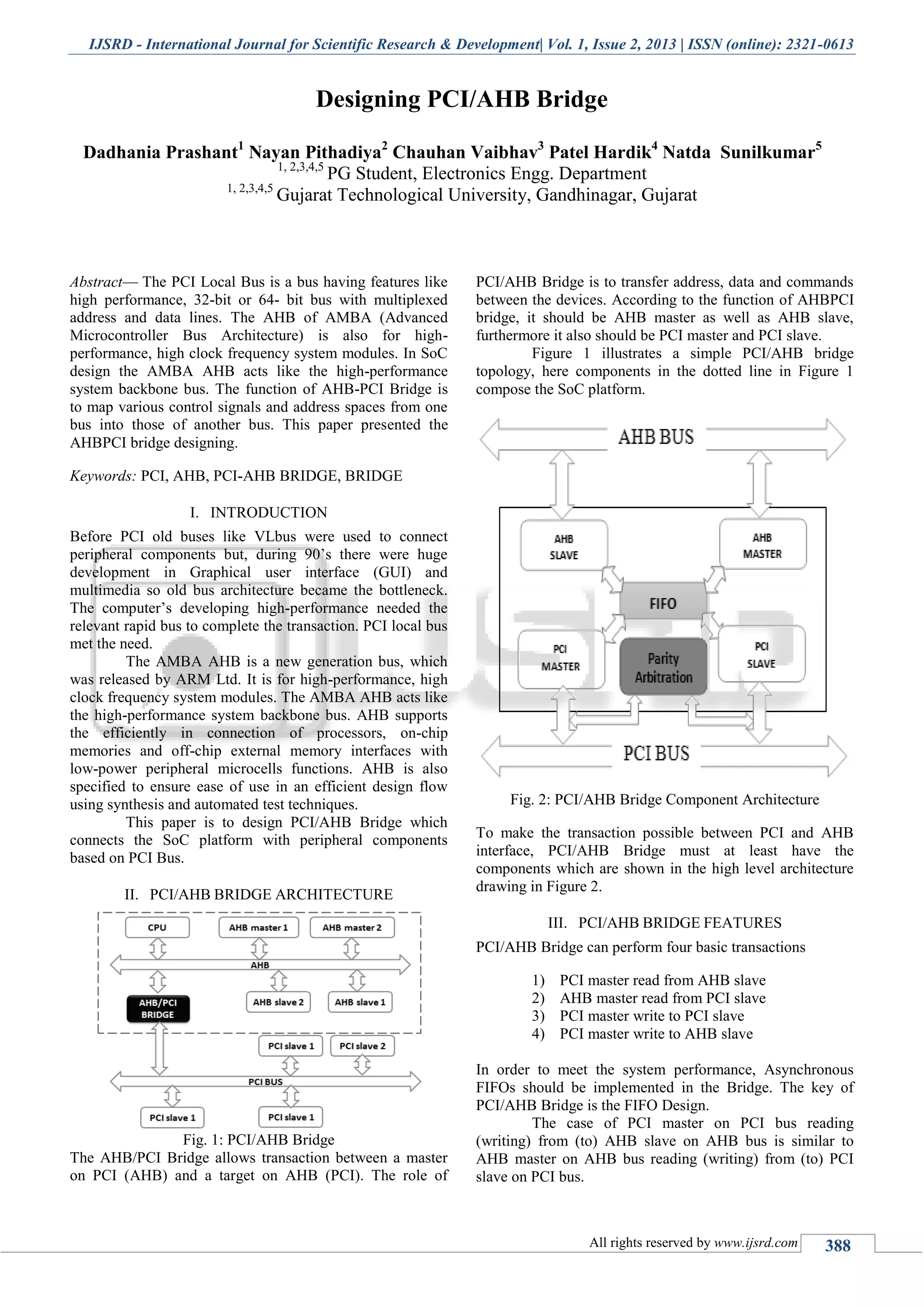 Designing PCI/AHB Bridge | PDF