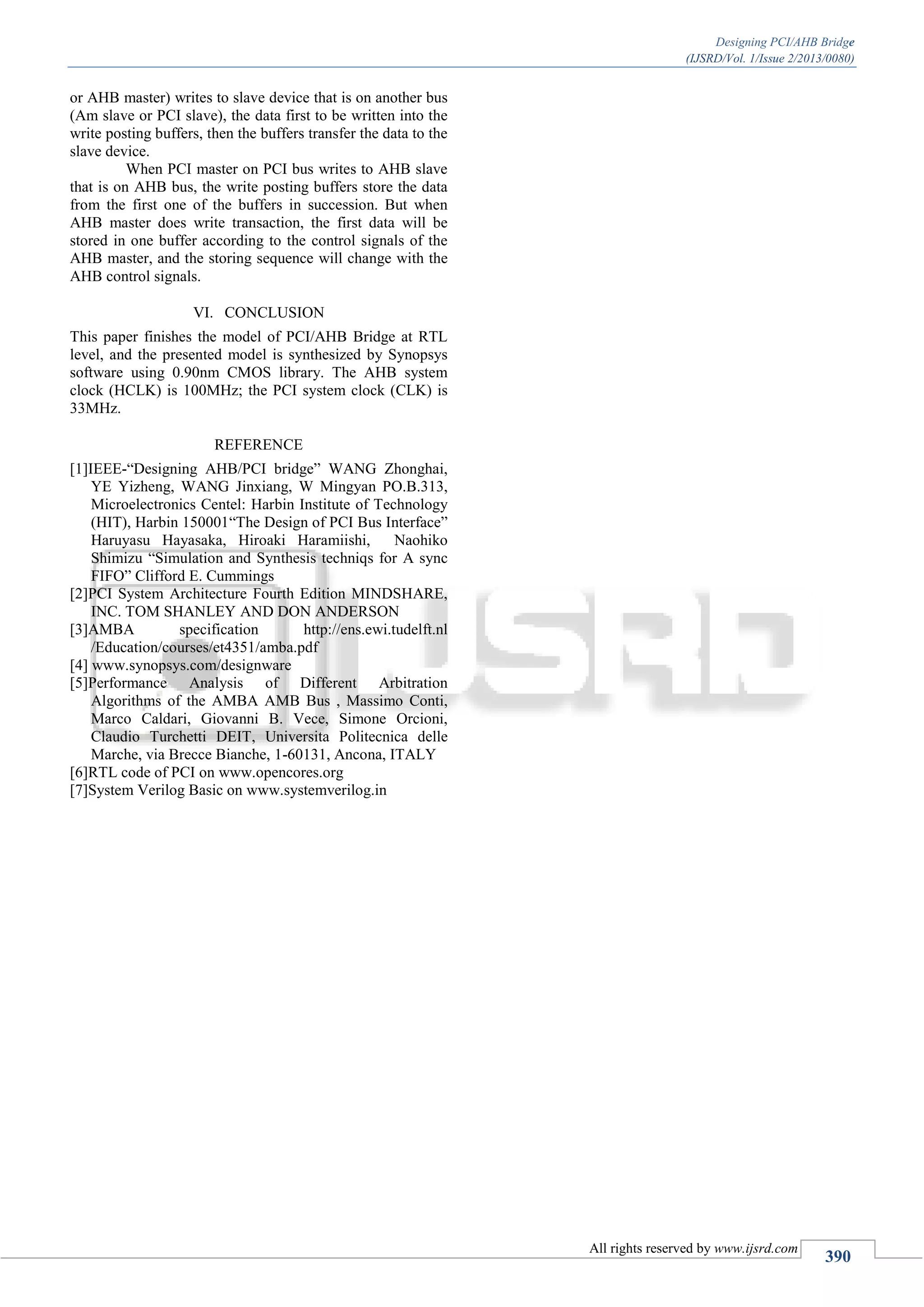 Designing PCI/AHB Bridge | PDF