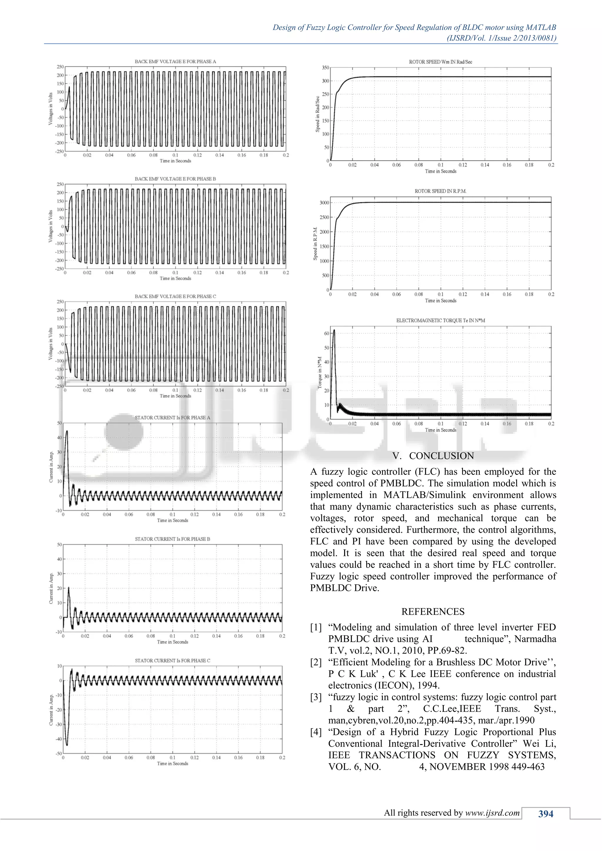 Design Of Fuzzy Logic Controller For Speed Regulation Of Bldc Motor Using Matlab Pdf