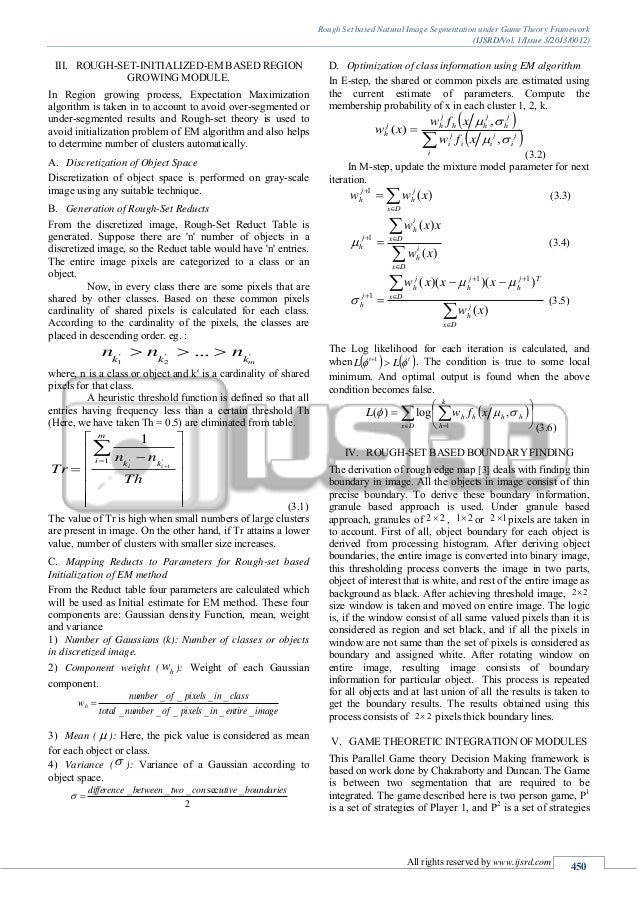 Rough Set based Natural Image Segmentation under Game Theory Framework