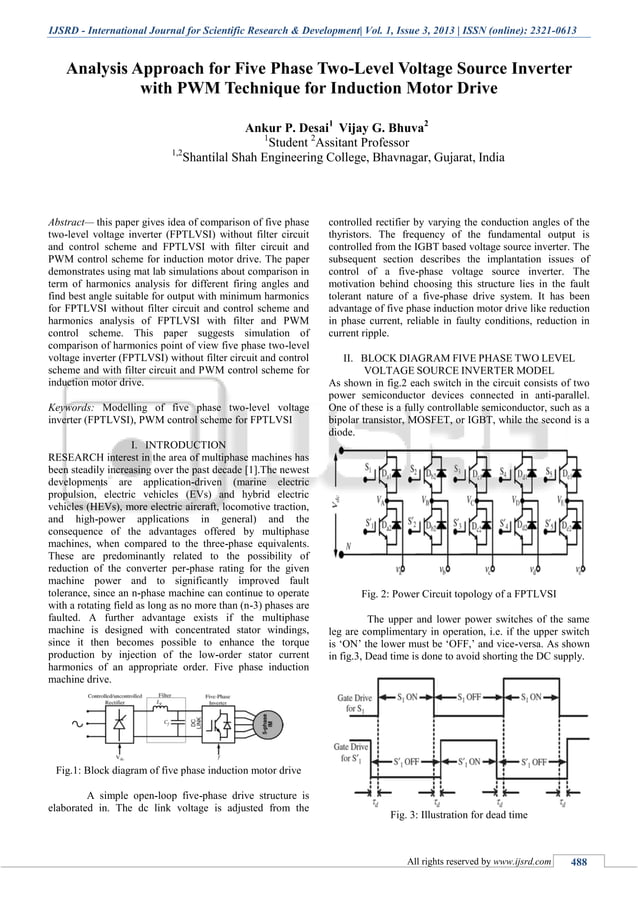 Analysis Approach for Five Phase Two-Level Voltage Source Inverter with PWM Technique for ...