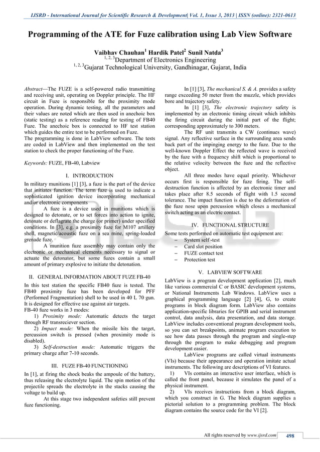 Programming of the ATE for Fuze calibration using Lab View Software | PDF