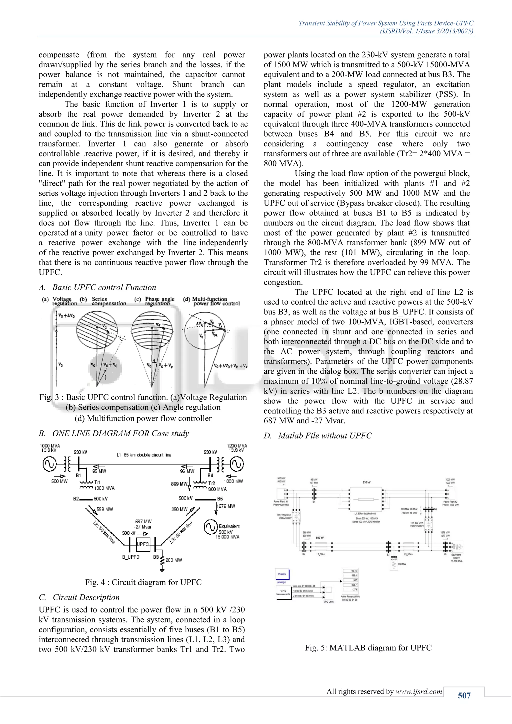 Transient Stability of Power System using Facts Device-UPFC | PDF | Power and Energy Industry ...