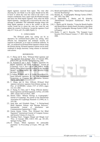 Computationally Efficient ID-Based Blind Signature Scheme in E-Voting | PDF