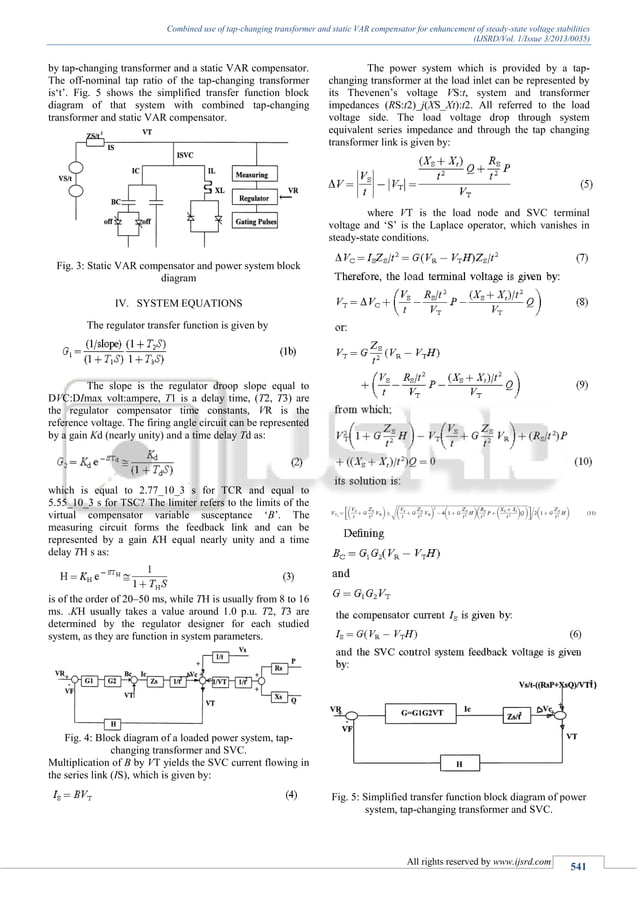 Combined use of tap-changing transformer and static VAR compensator for enhancement of steady ...