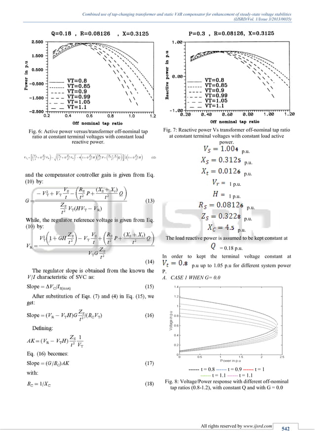 Combined use of tap-changing transformer and static VAR compensator for enhancement of steady ...