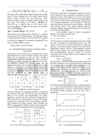 A Review on Image Denoising using Wavelet Transform | PDF