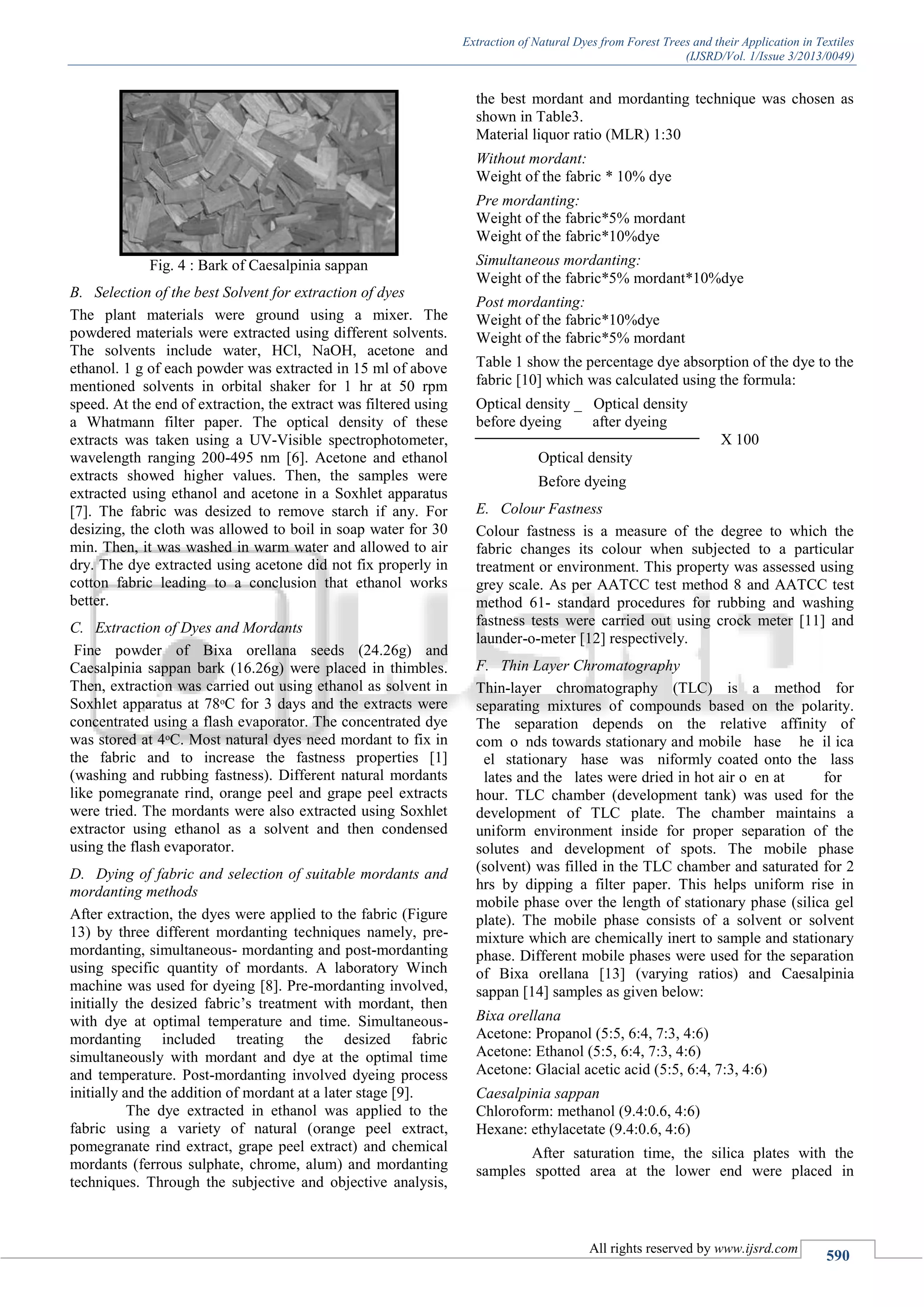 Extraction of Natural Dyes from Forest Trees and their Application in ...