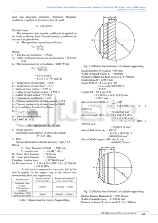 Analysis of Catalyst Support Ring in a pressure vessel based on ASME ...