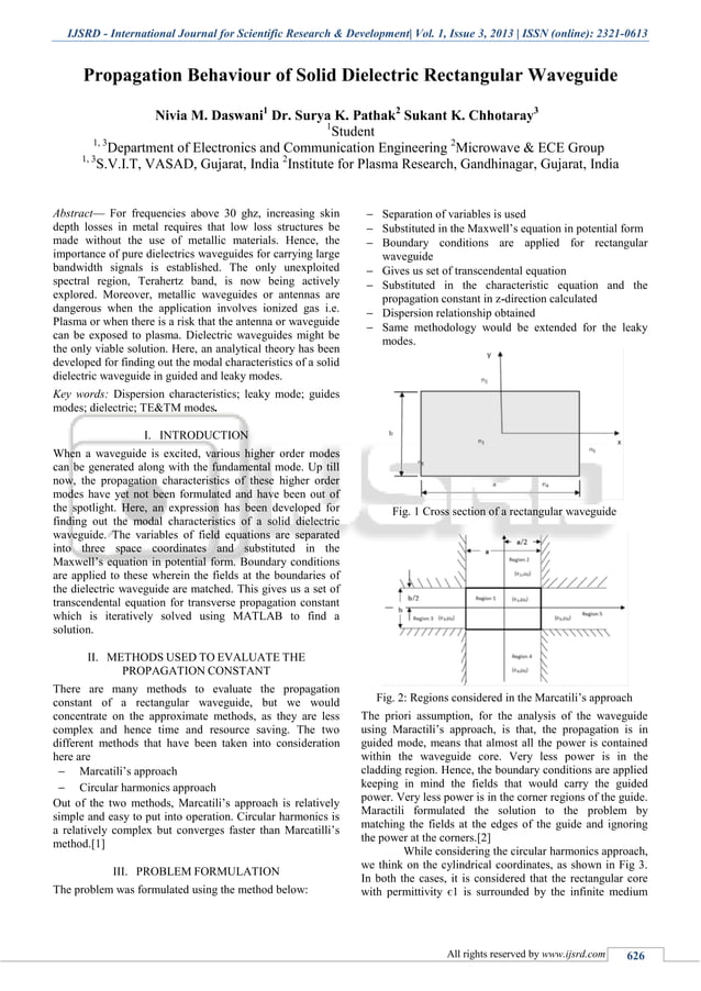 Propagation Behaviour of Solid Dielectric Rectangular Waveguide | PDF