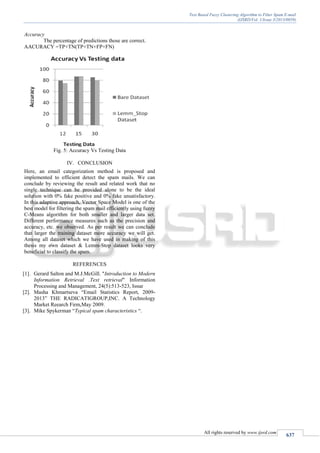 Text Based Fuzzy Clustering Algorithm to Filter Spam E-mail | PDF