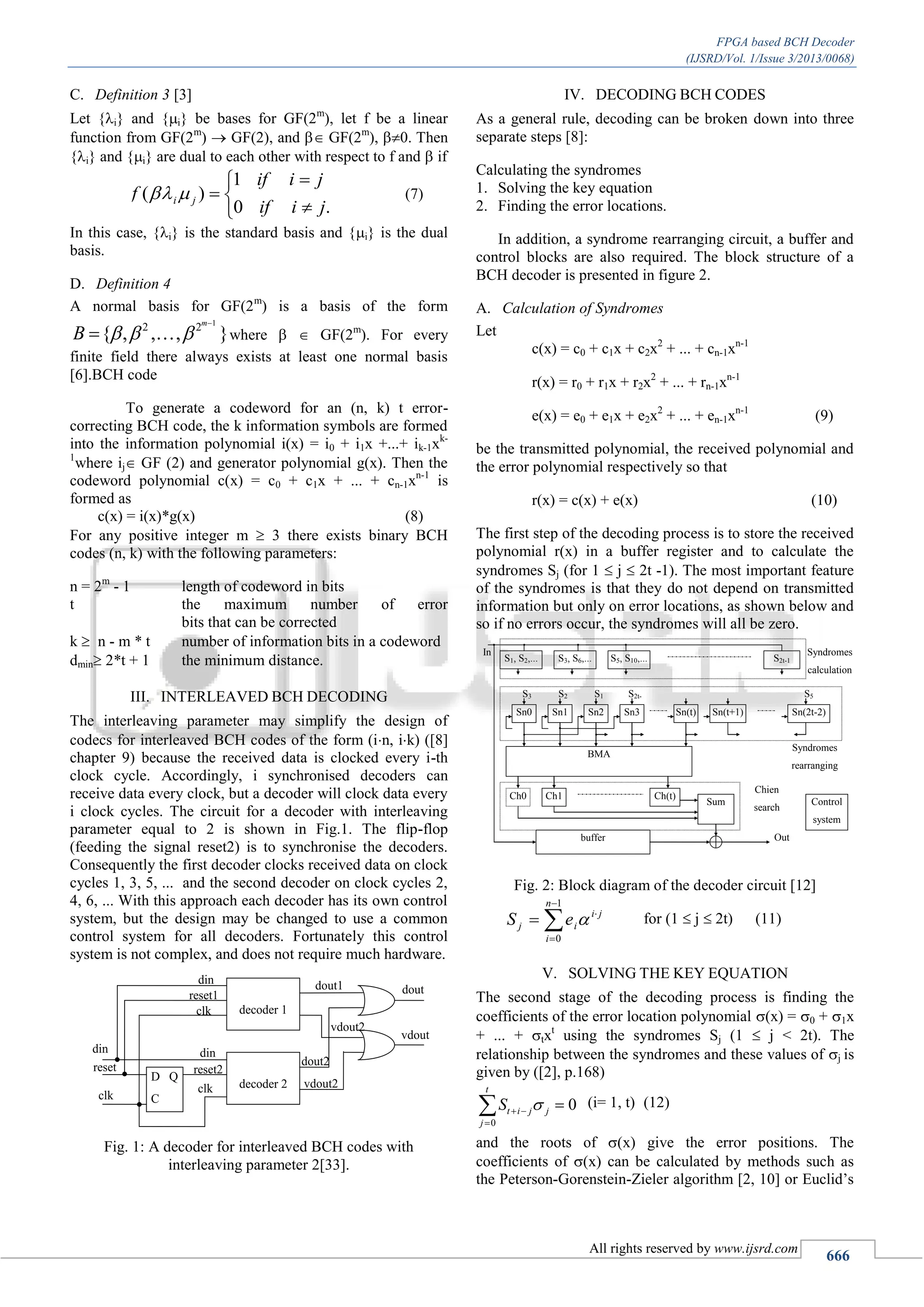 Fpga Based Bch Decoder Pdf Programming Languages Computing