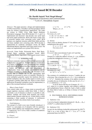 FPGA based BCH Decoder | PDF