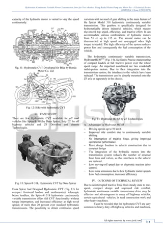 Hydrostatic Continuous Variable Power Transmission Drive for Two ...