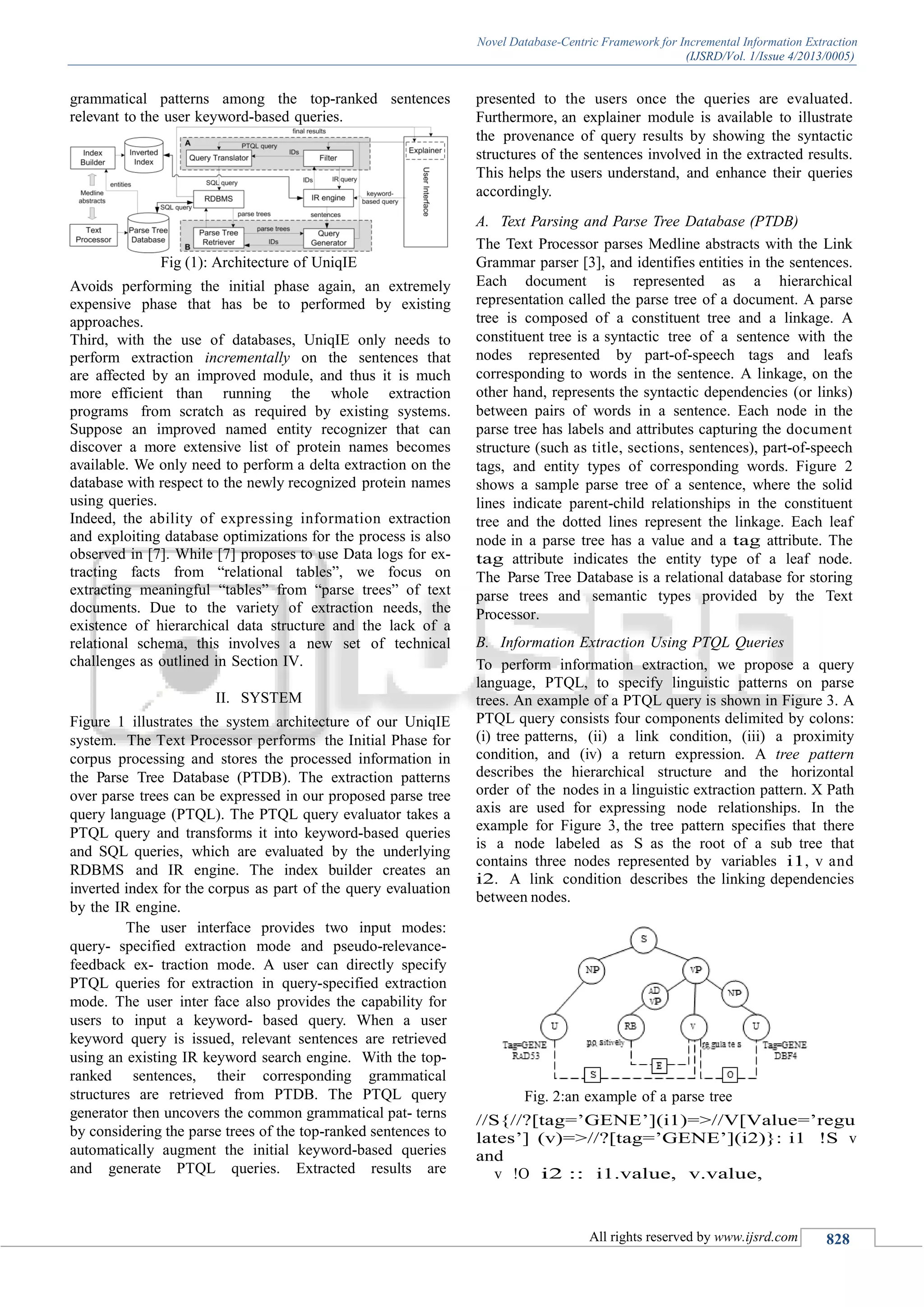 Novel Database-Centric Framework for Incremental Information Extraction ... Novel Database-Centric Framework for Incremental Information Extraction ...