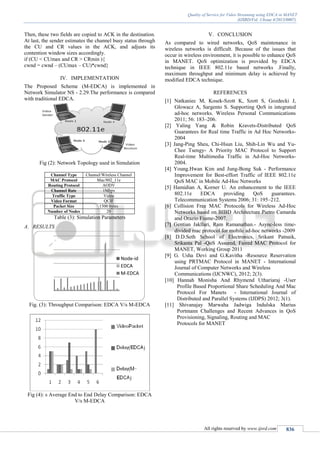 Quality of Service for Video Streaming using EDCA in MANET | PDF