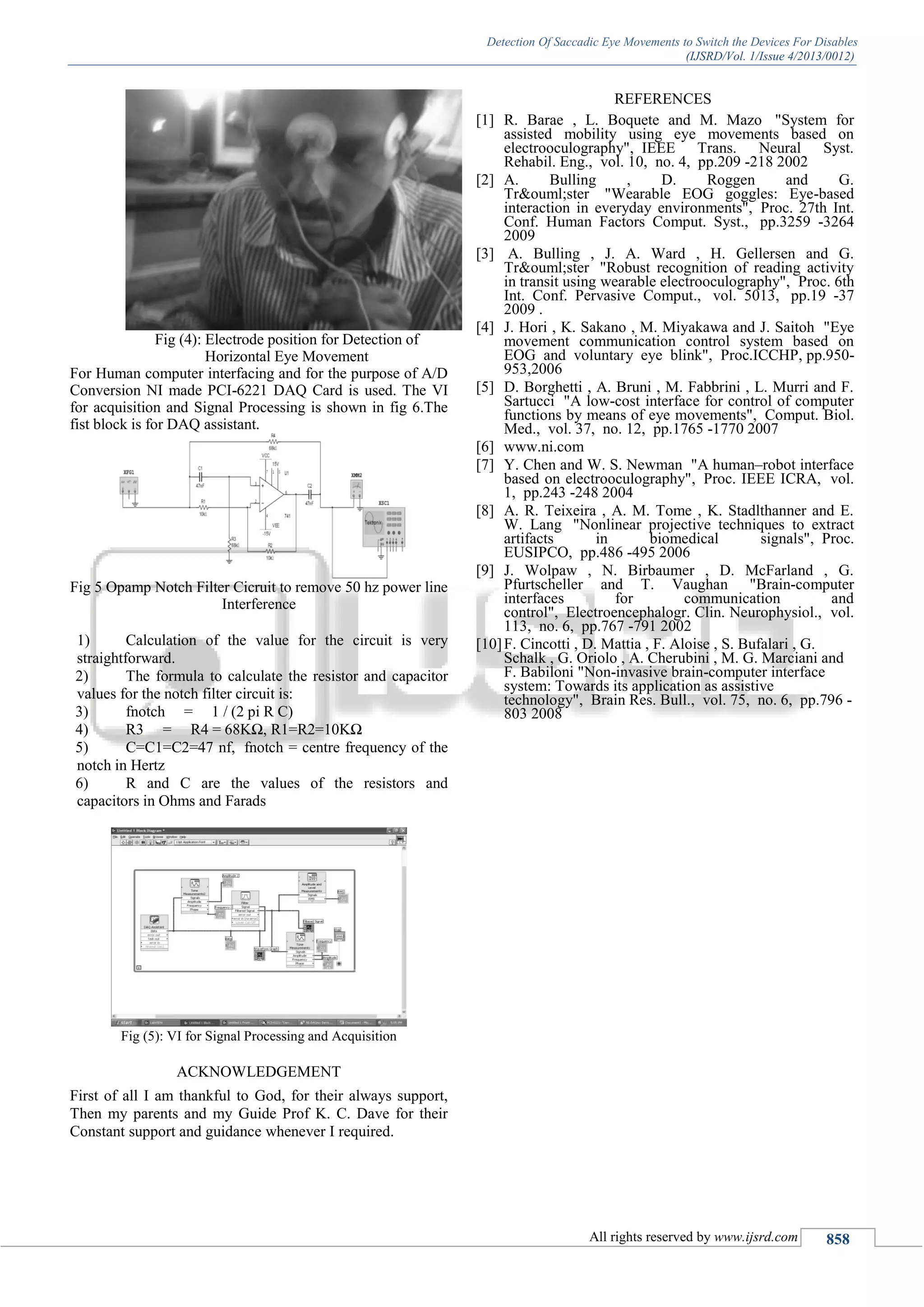 Detection Of Saccadic Eye Movements to Switch the Devices For Disables ...