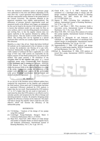 Performance, Optimization and CFD Analysis of Submersible Pump Impeller ...