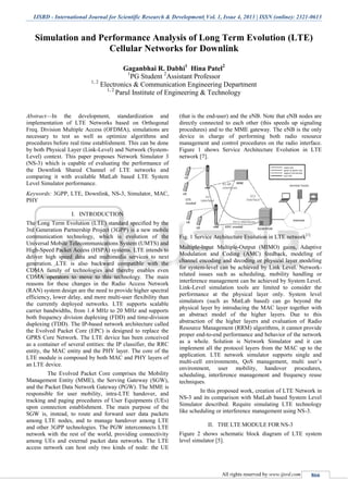 Simulation and Performance Analysis of Long Term Evolution (LTE) Cellular Networks for Downlink ...