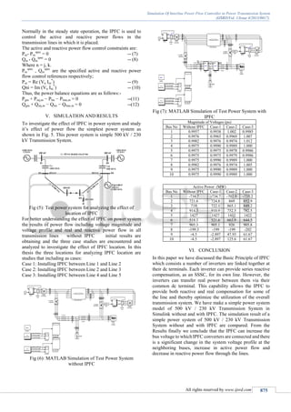Simulation Of Interline Power Flow Controller in Power Transmission System | PDF