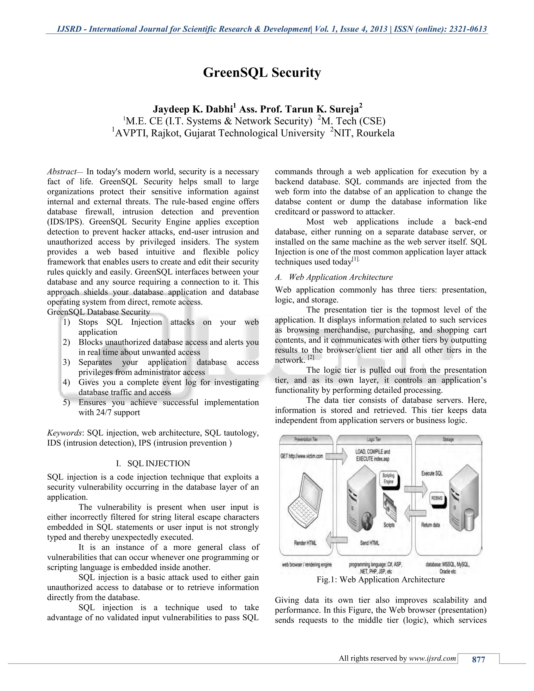GreenSQL Security | PDF