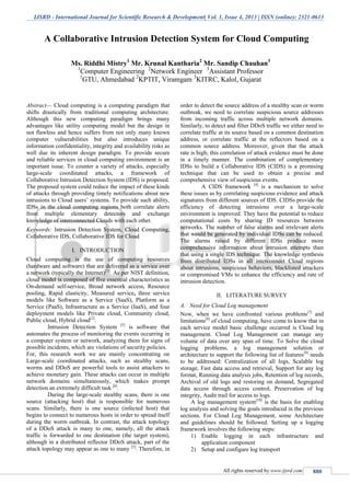 A Collaborative Intrusion Detection System for Cloud Computing | PDF