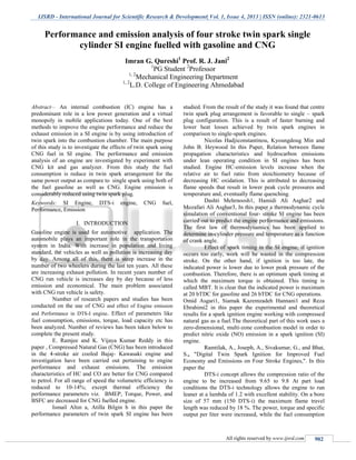 Performance and emission analysis of four stroke twin spark single ...