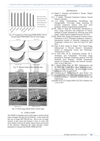 Introduction to Wavelet Transform and Two Stage Image DE noising Using Principal Component ...