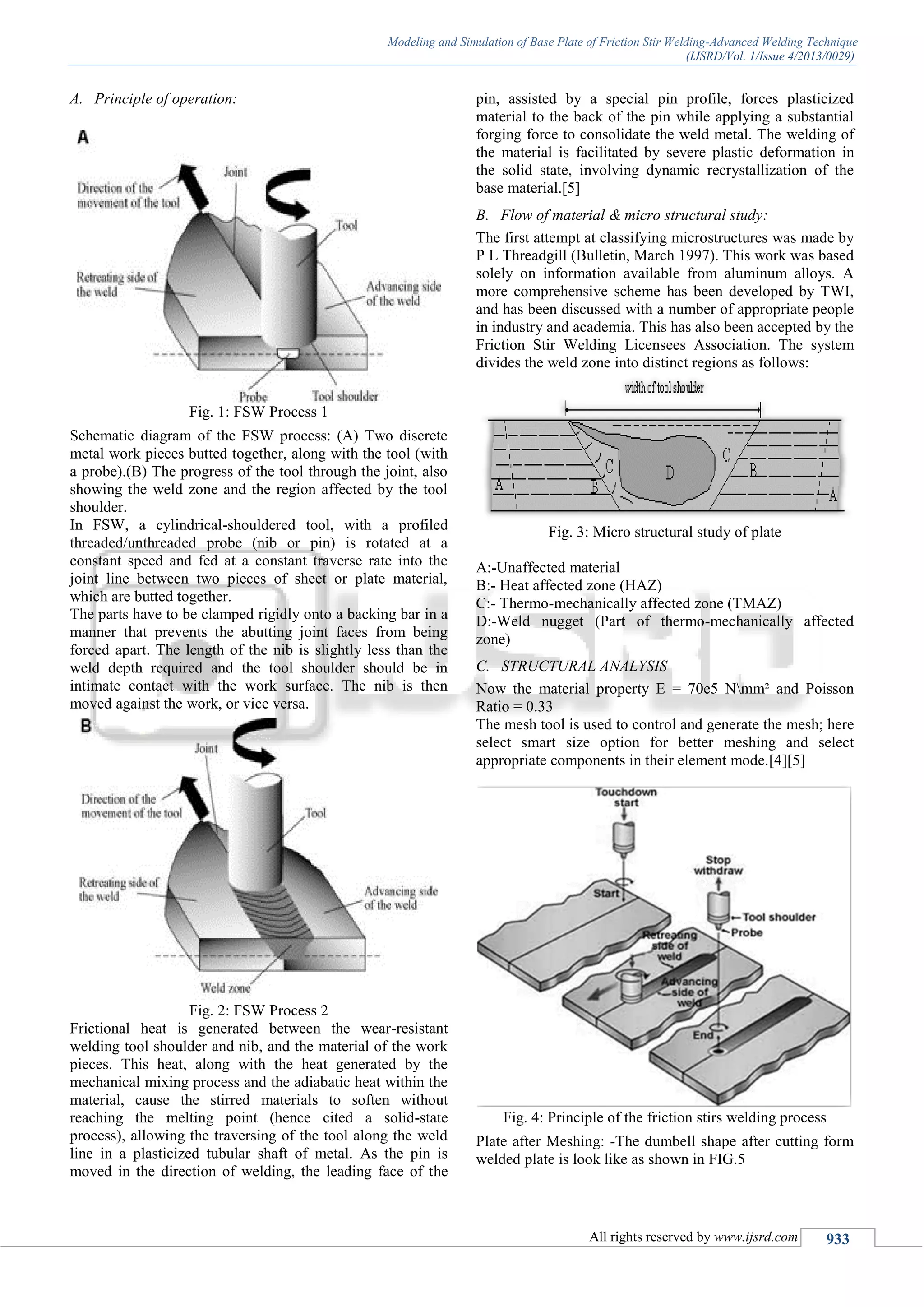 Modeling and Simulation of Base Plate of Friction Stir Welding-Advanced Welding Technique | PDF