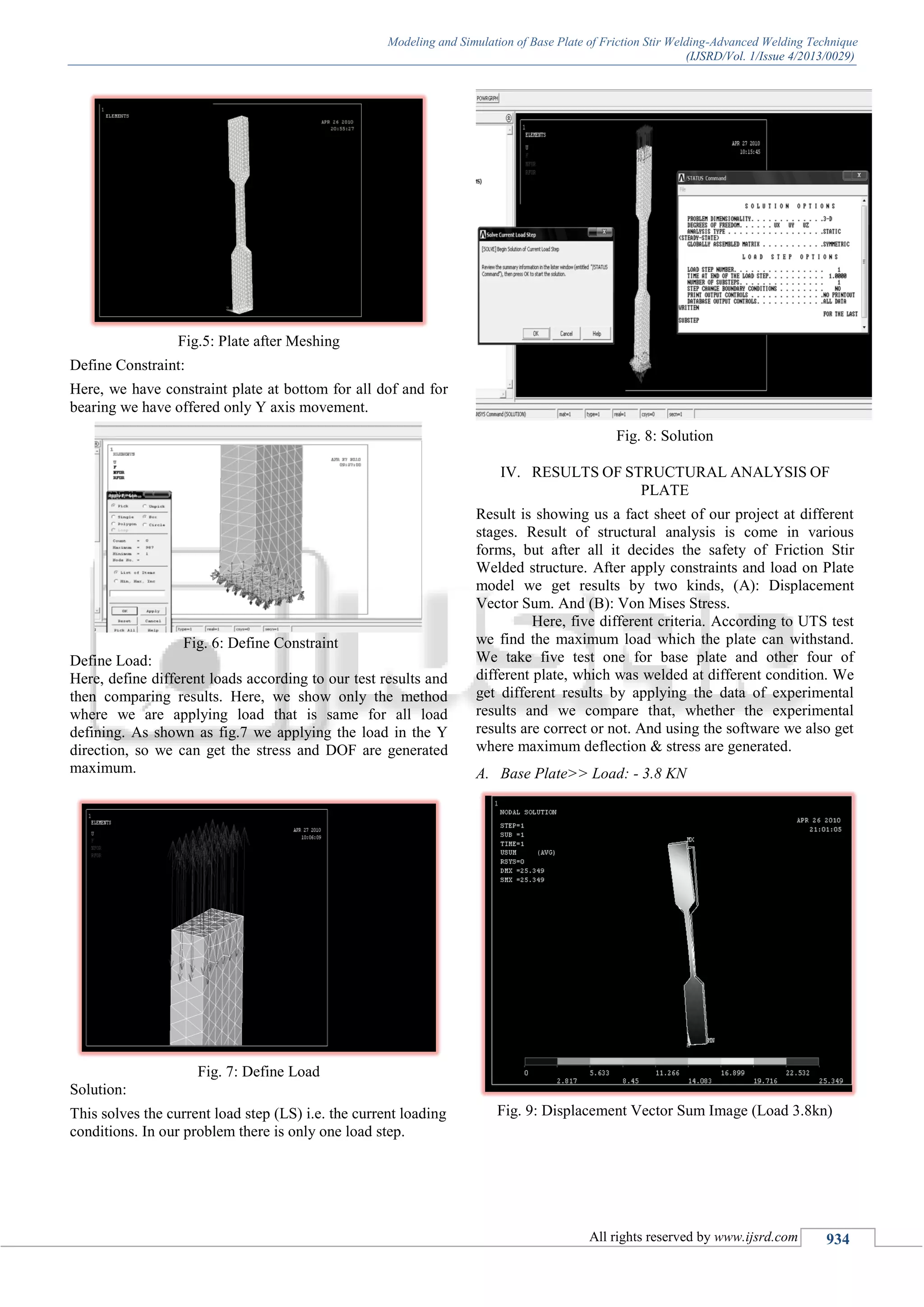 Modeling And Simulation Of Base Plate Of Friction Stir Welding Advanced