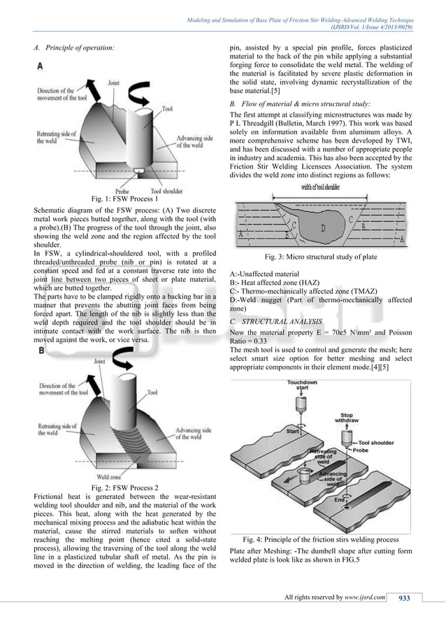 Modeling and Simulation of Base Plate of Friction Stir Welding-Advanced Welding Technique | PDF