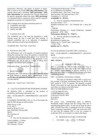 Performance Analysis using OEE | PDF