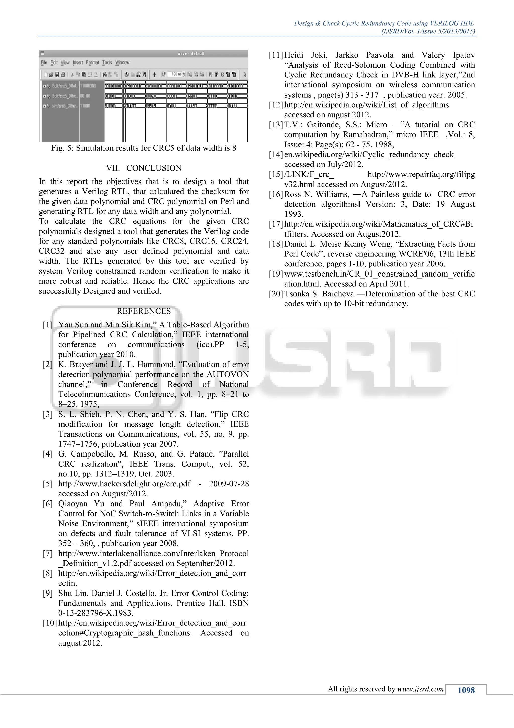 Design & Check Cyclic Redundancy Code using VERILOG HDL | PDF ...