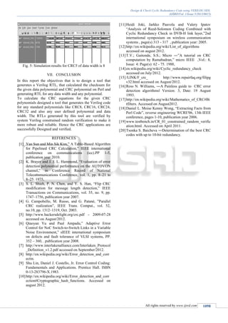 Design & Check Cyclic Redundancy Code using VERILOG HDL | PDF