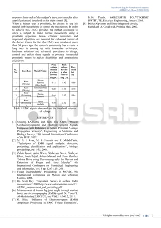 Myoelectric Leg for Transfemoral Amputee | PDF