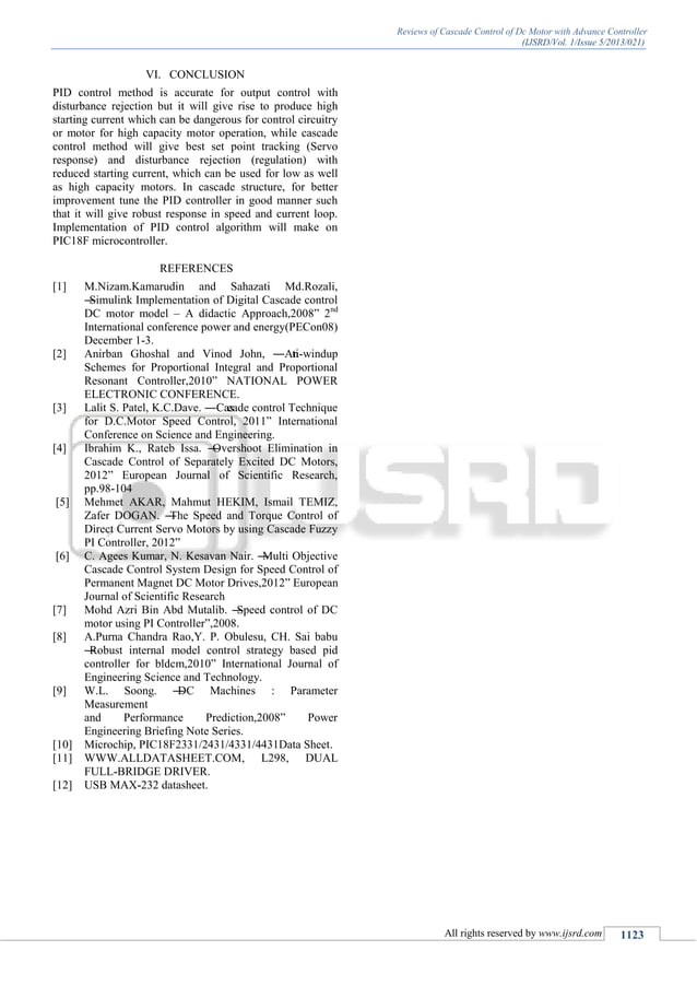 Reviews of Cascade Control of Dc Motor with Advance Controller | PDF ...