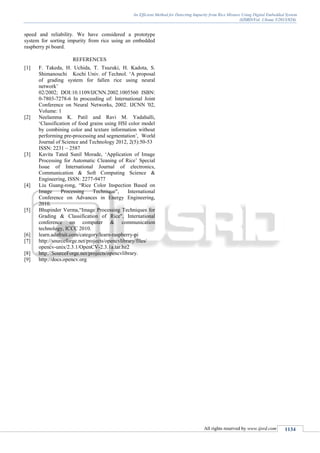 An Efficient Method for Detecting Impurity from Rice Mixture Using Digital Embedded System | PDF