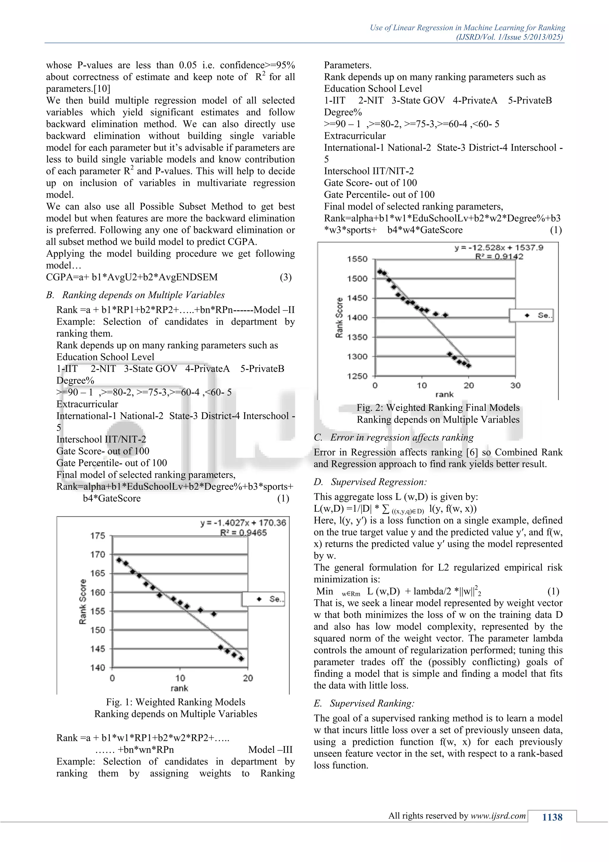 Use of Linear Regression in Machine Learning for Ranking | PDF | Web ...