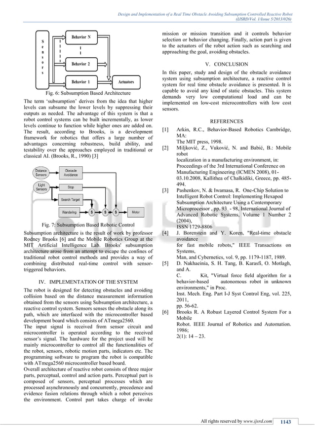 Design and Implementation of a Real Time Obstacle Avoiding Subsumption Controlled Reactive Robot ...