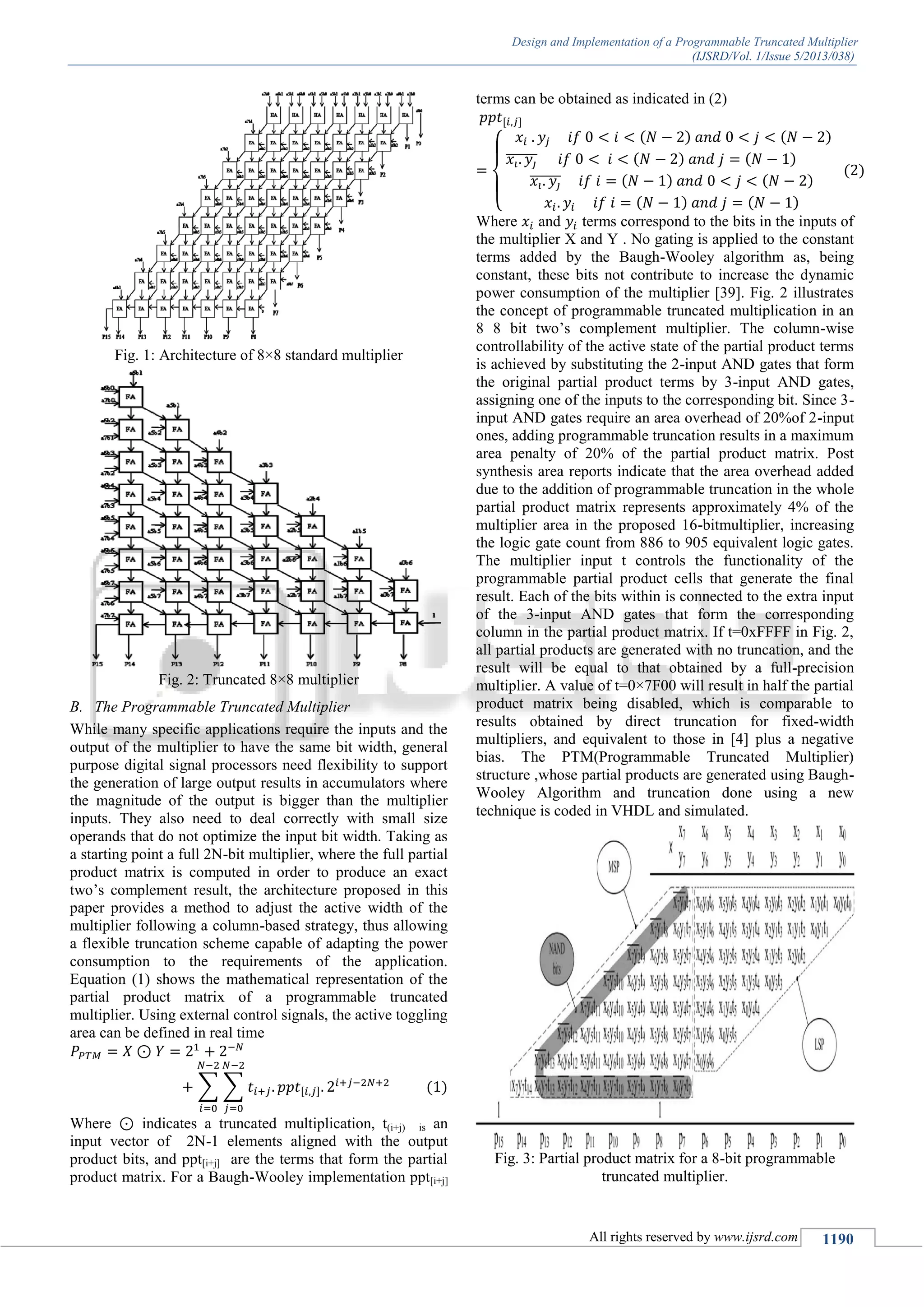 Design And Implementation Of A Programmable Truncated Multiplier Pdf